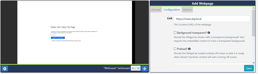 Zabbix login page issue in Webpage module - Get Help - Xibo Community