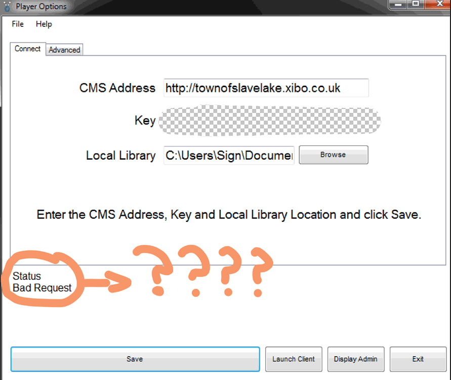 Bad Request On Cms Get Help Xibo Community