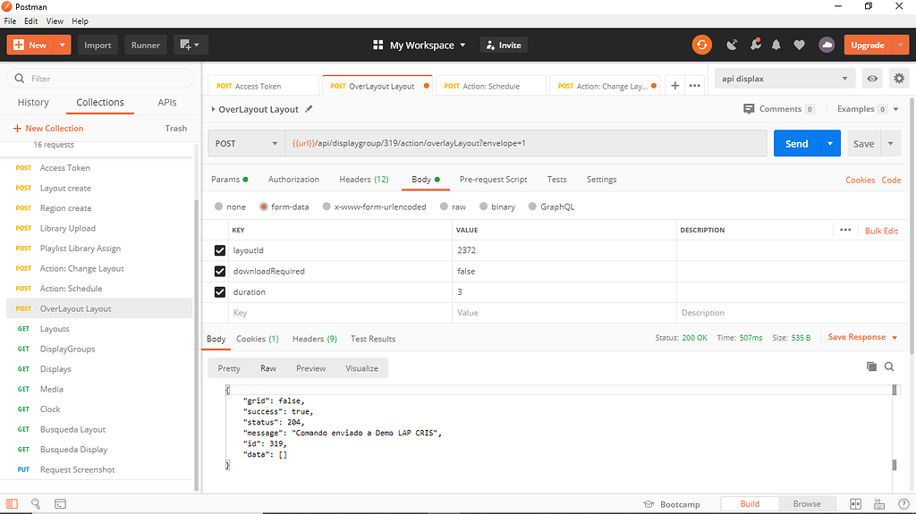 Overlay Layout duration API problem - Developer Experience - Xibo Community