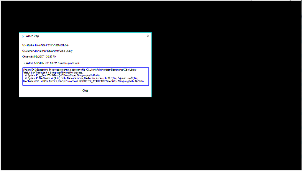 Watchdog error System.IO.IOException - Get Help - Xibo Community