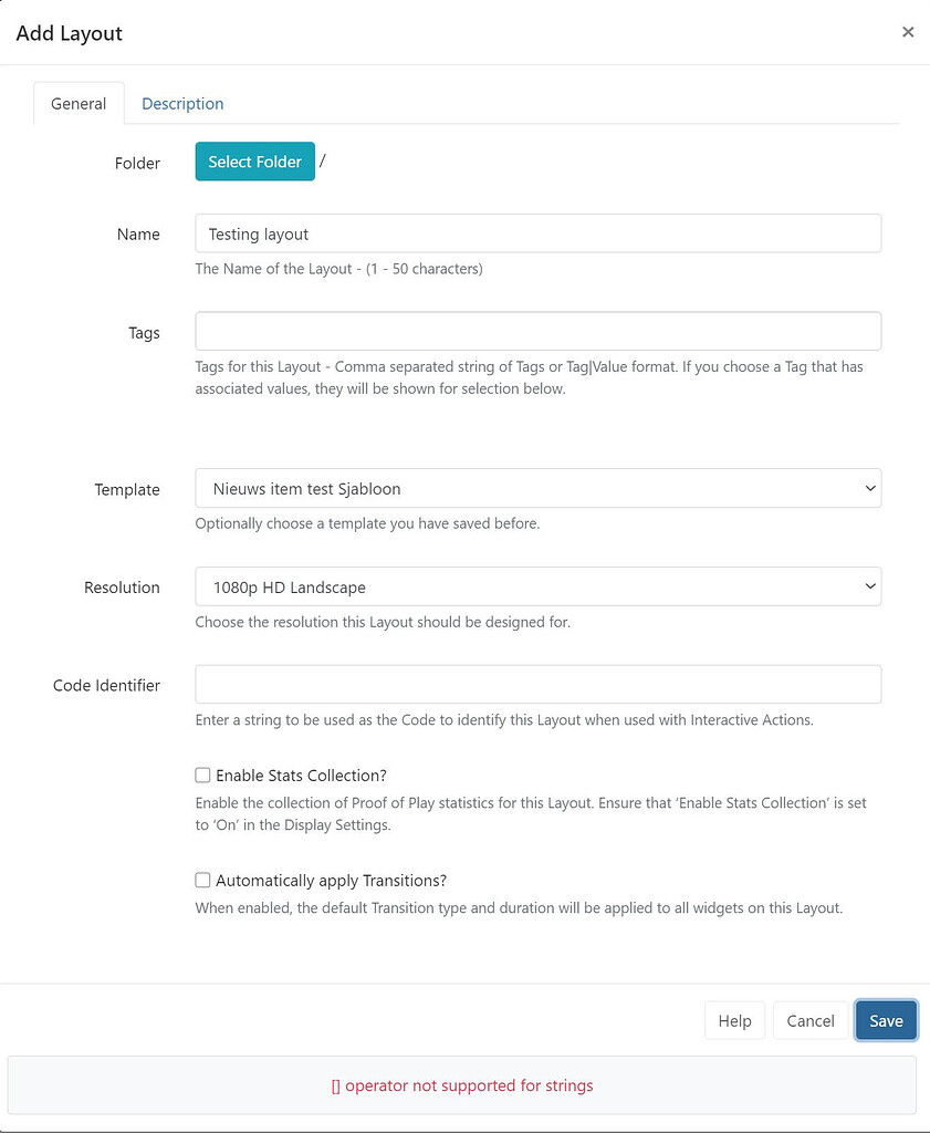 Xibo 3.0.0-rc1 can't create new layout using a template - CMS Features and Functionality - Xibo ...