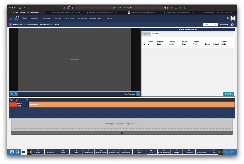 Actions not visible after Xibo for Docker Upgrade to 3.0.0-rc1 - CMS Installation - Xibo Community