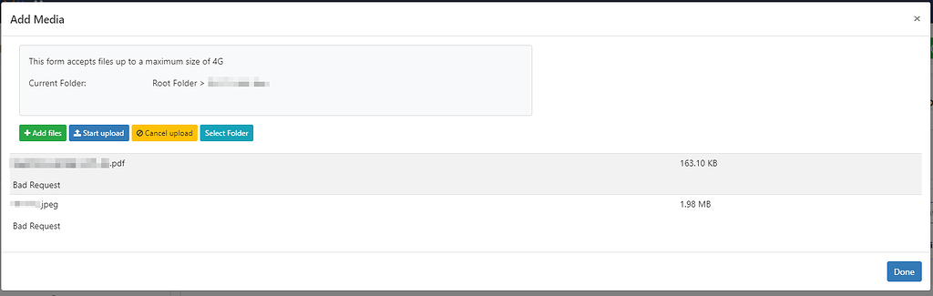 Bad Request Error When Uploading Media To Cms Cms Features And Functionality Xibo Community 