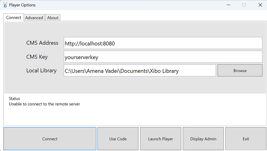 Unable to connect to the remote Server after hit the connect button - CMS Installation - Xibo ...