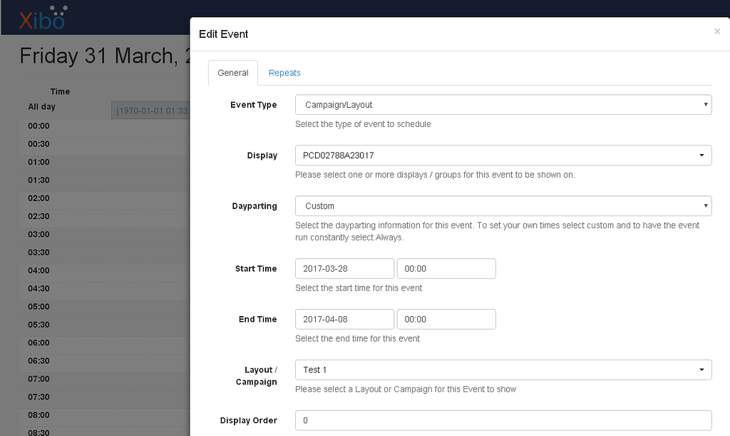 Incorrect date on Schedule day view - Get Help - Xibo Community