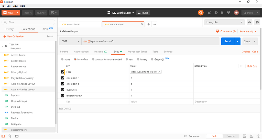 Dataset import via API - csv-file - Get Help - Xibo Community