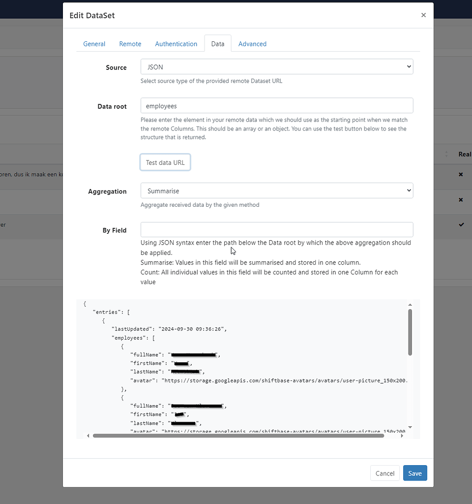 Remote dataset no columm value - Get Help - Xibo Community