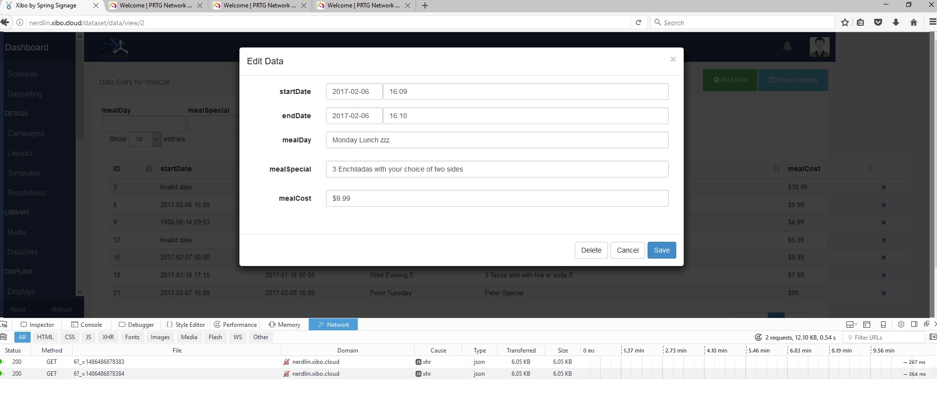 Cannot Edit text field in DataSet in 1.8.0-rc2 - Get Help - Xibo Community