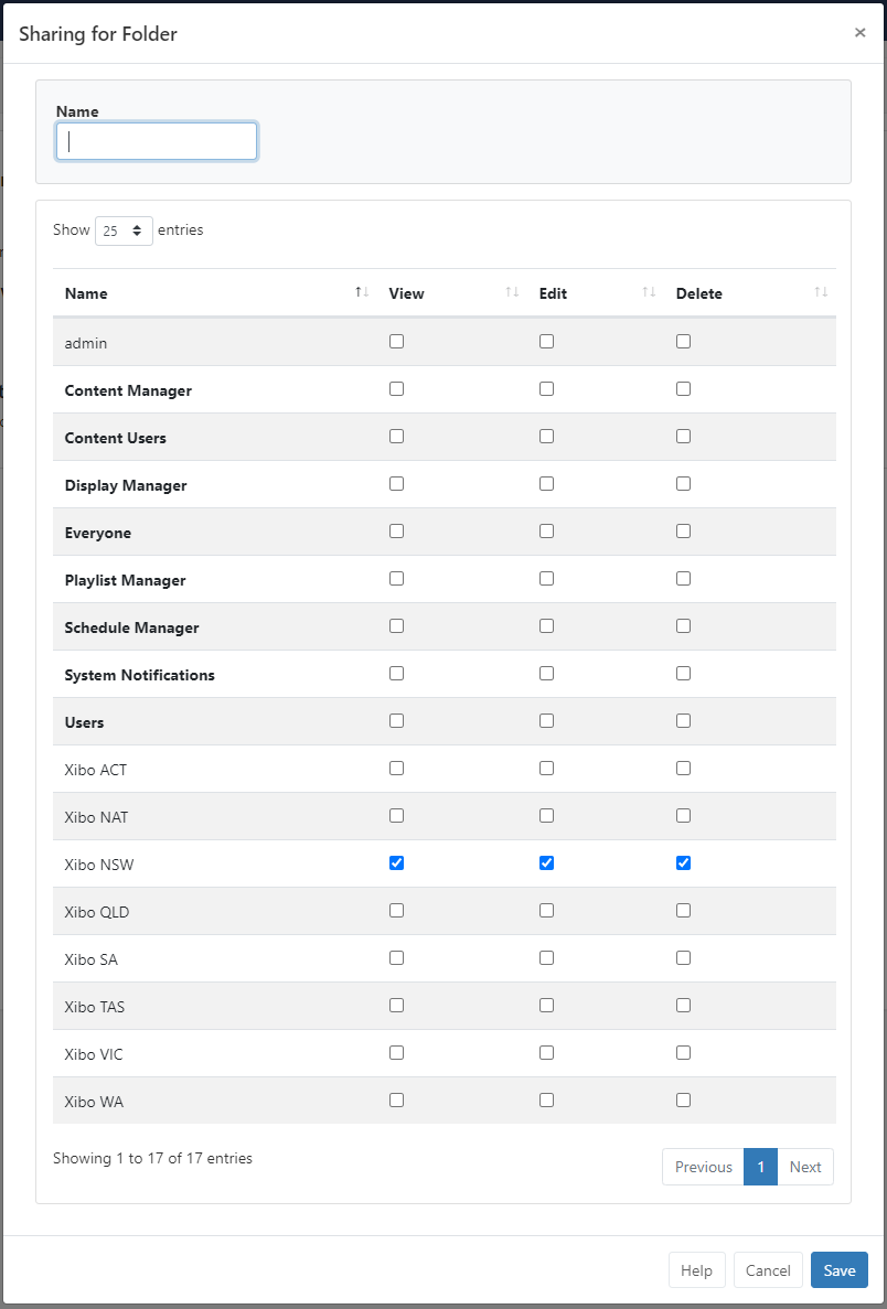 Folder Sharing Subfolder User Permissions Cms Features And Functionality Xibo Community